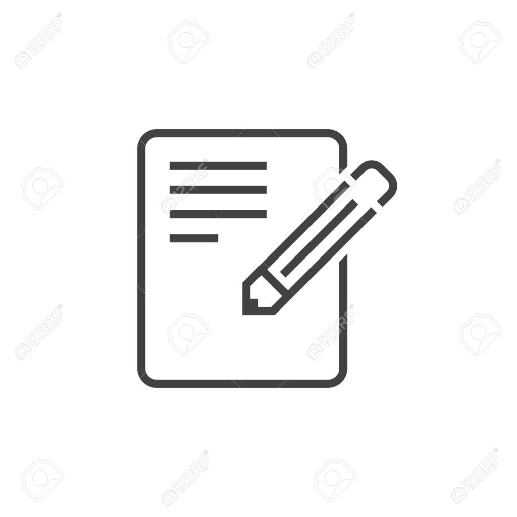 Application Form line icon, Edit outline vector logo illustratio